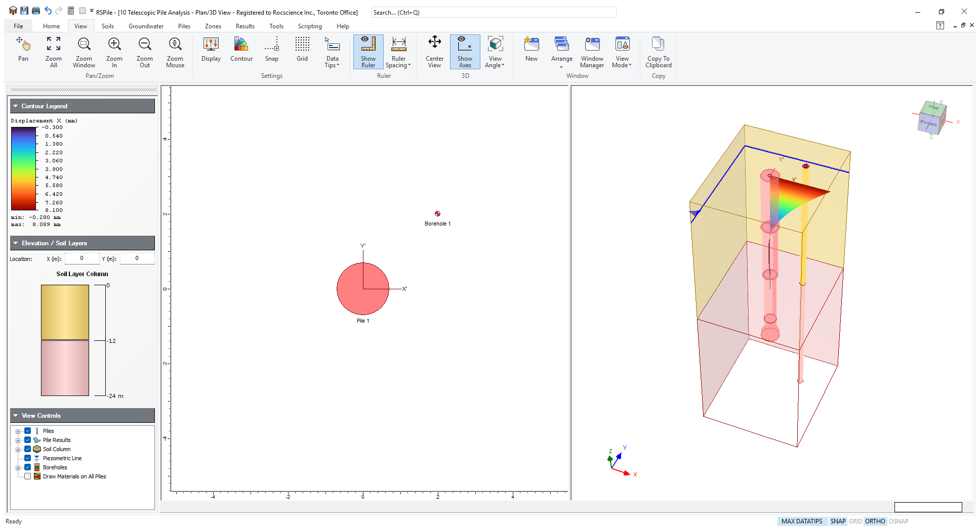 RSPile Tutorials | 10 - Telescopic Pile Analysis